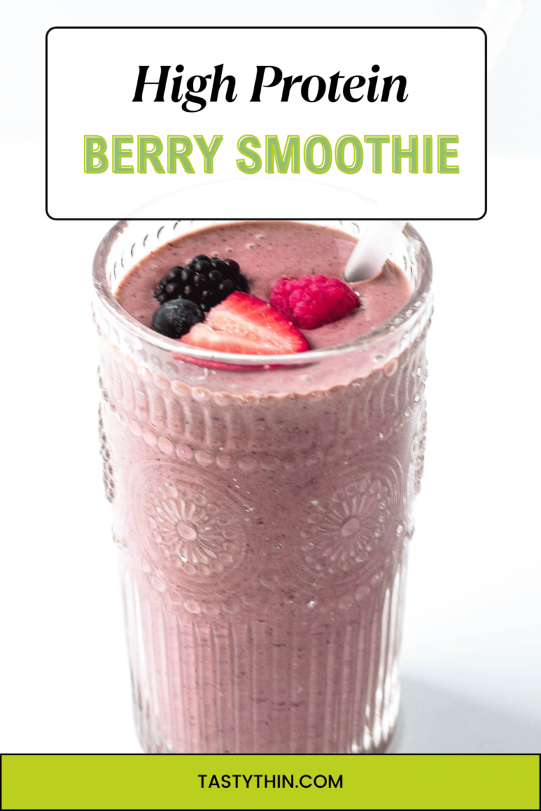 High Protein Berry Smoothie (No Protein Powder) • Tastythin